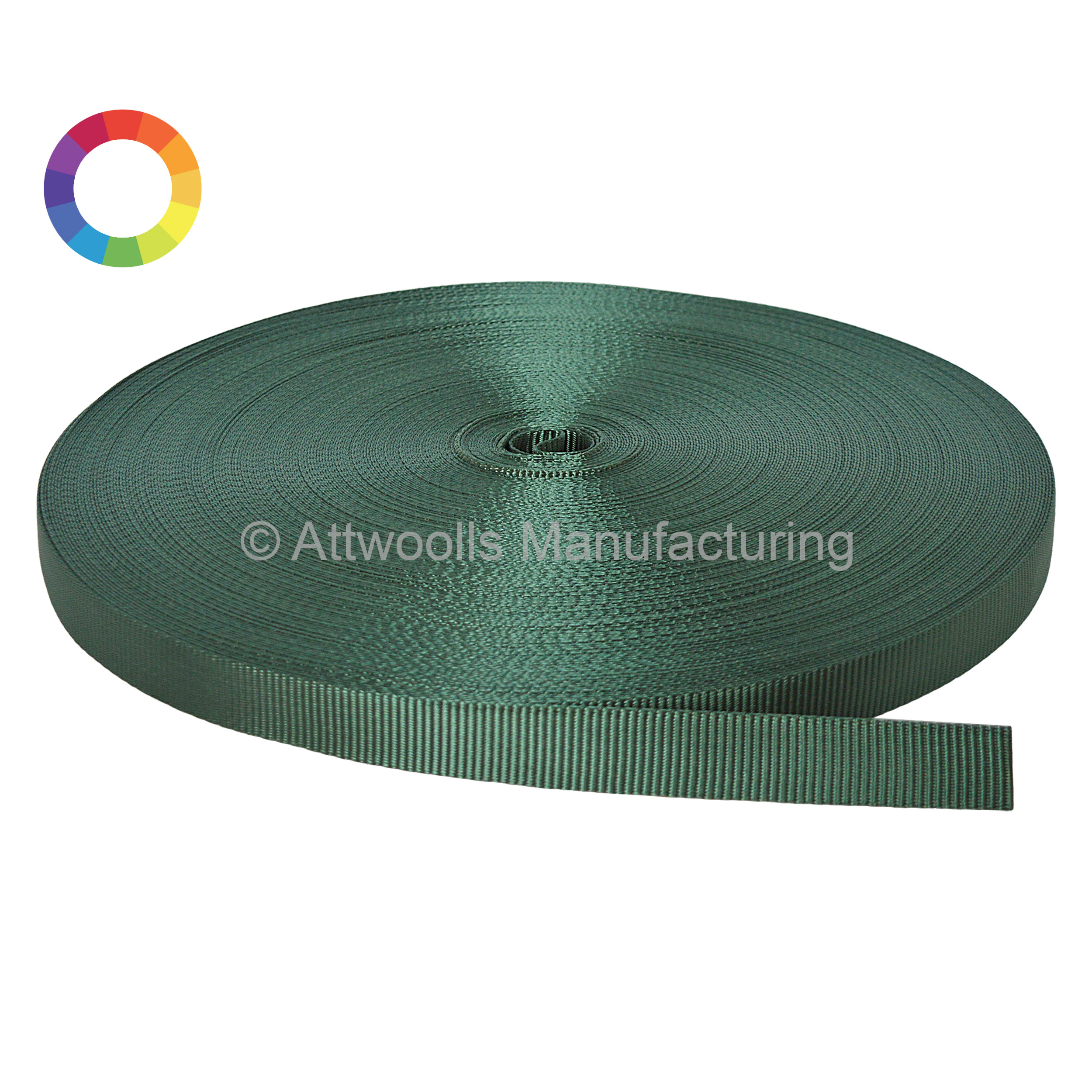 Shop our 25mm Heavy Duty Polyester Webbing 100m Roll Online | Attwoolls