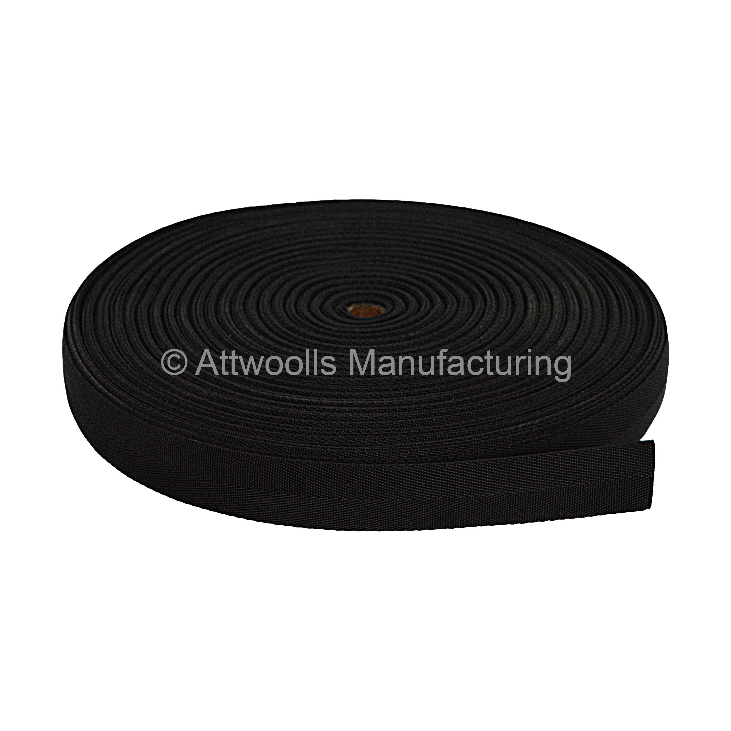 Shop 25mm Black Nylon Binding Herringbone Weave 50m Roll