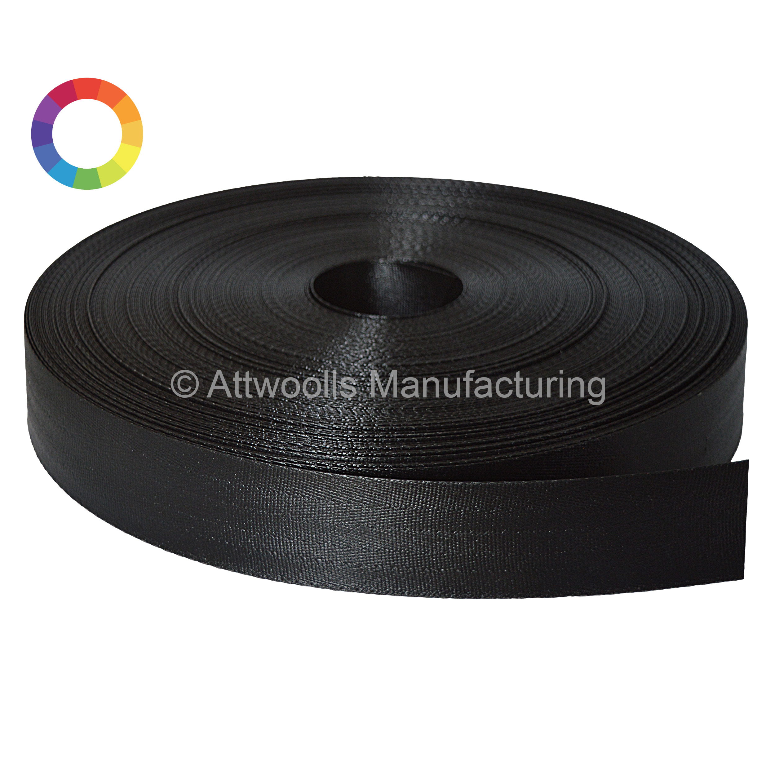 50mm PVC Coated Webbing 1300kg 100m Roll | Attwoolls Manufacturing